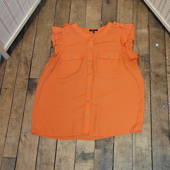 Monteau | Tops | Monteau Vibrant Orange Sleeveless Top | Poshmark